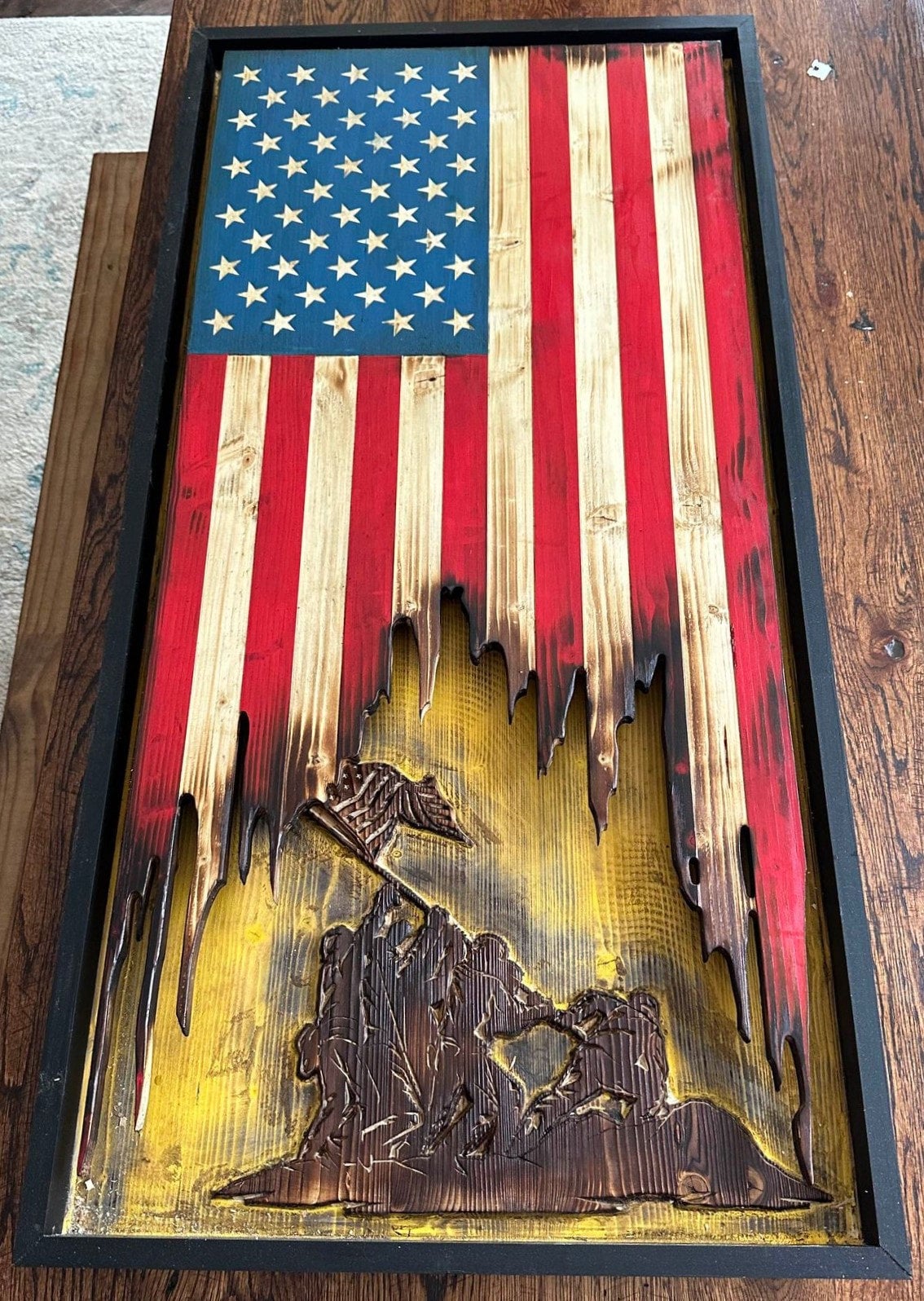 rustic american flag vertical